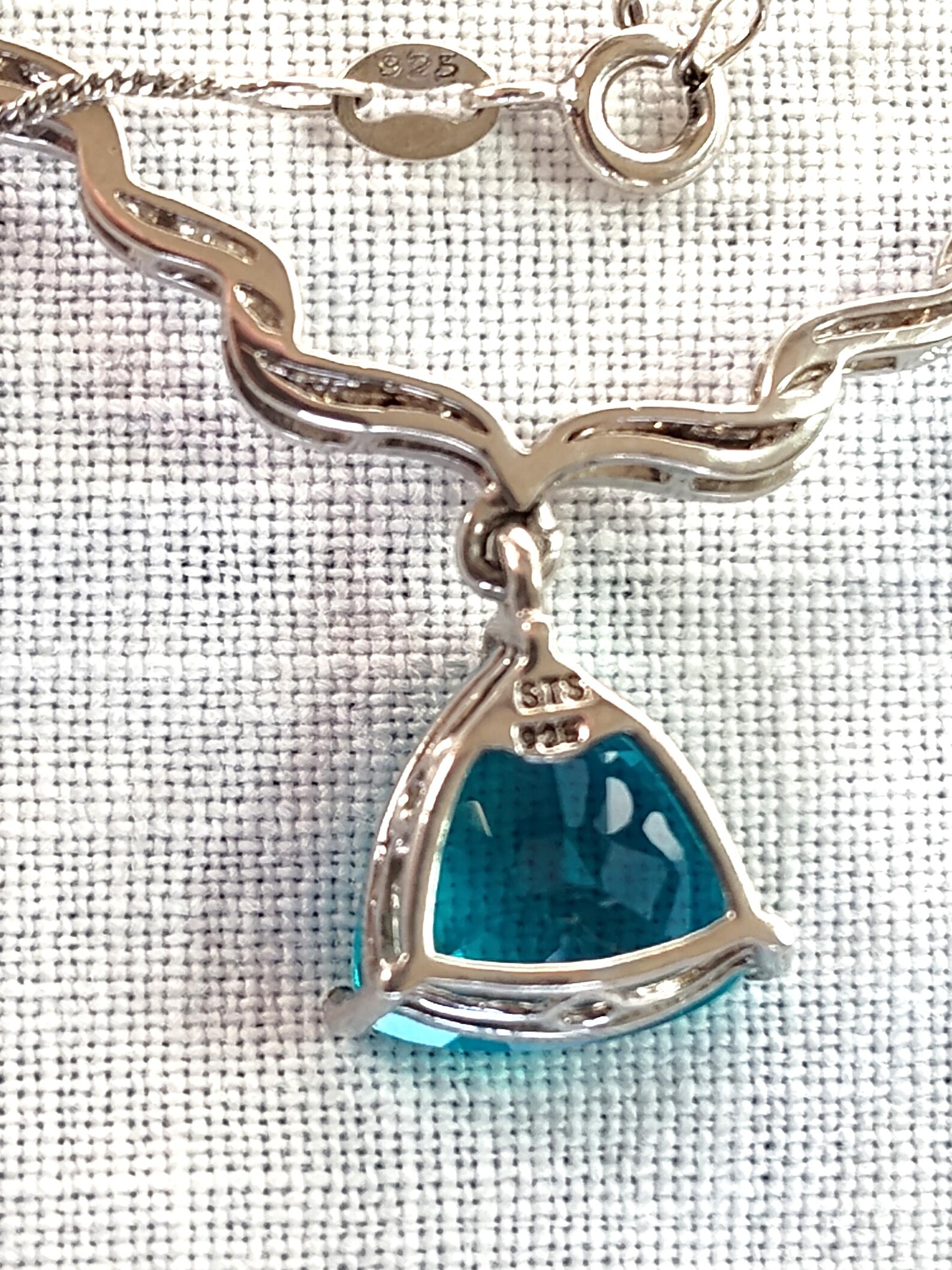 Chuck Clemency Sterling Blue Pendant Necklace - Etsy