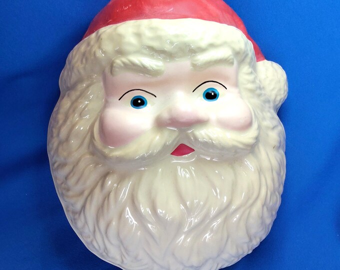 Large Plastic Santa Face Mid Century - Etsy