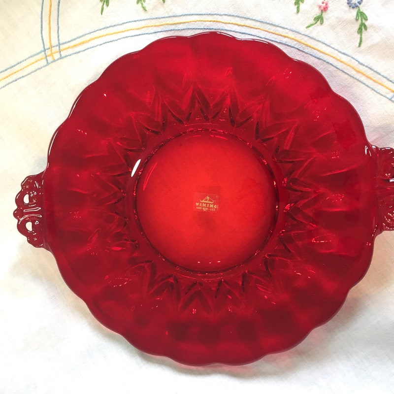 Ruby Glass Platter - Etsy