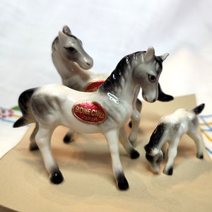 Miniature Japan Bone China Horse Family - Etsy
