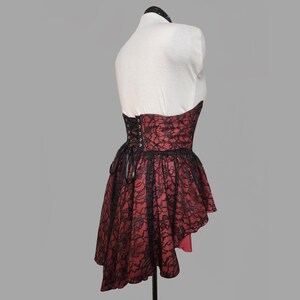 Black Lace Maroon Under Bust Victorian Renaissance Boudoir Medieval ...