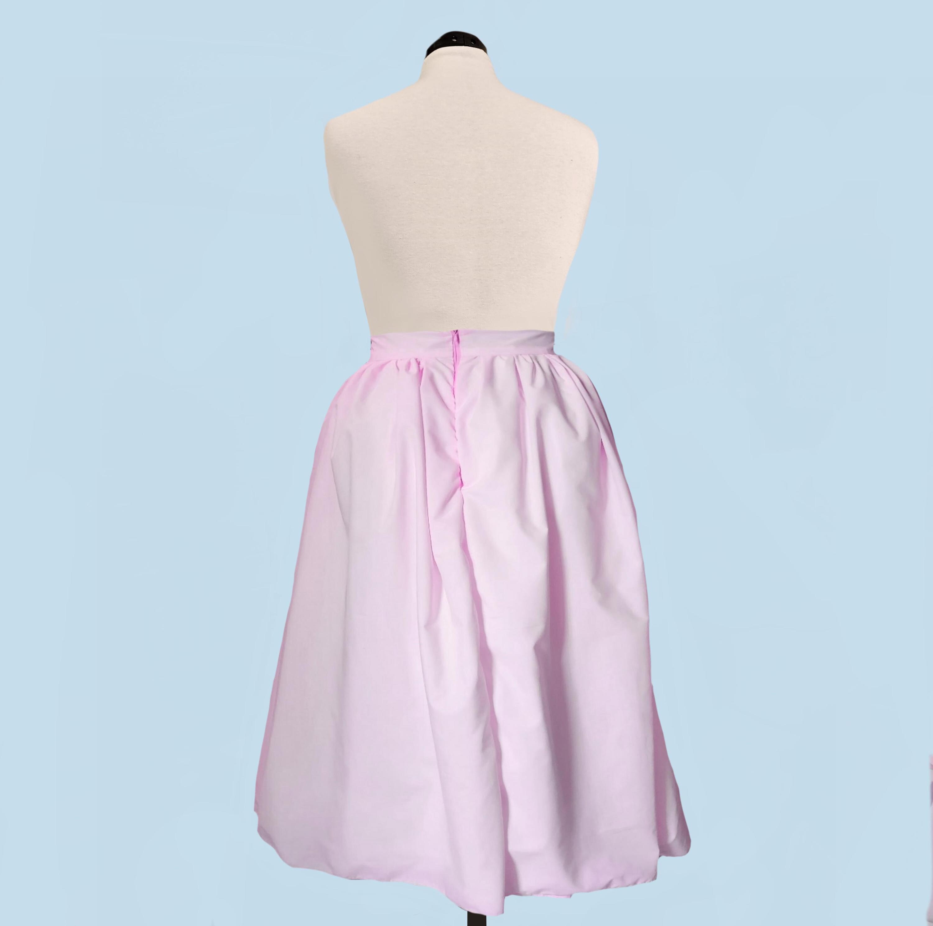 Pink Peasant Skirt With Attached Petticoat Full Gathered Edging ...