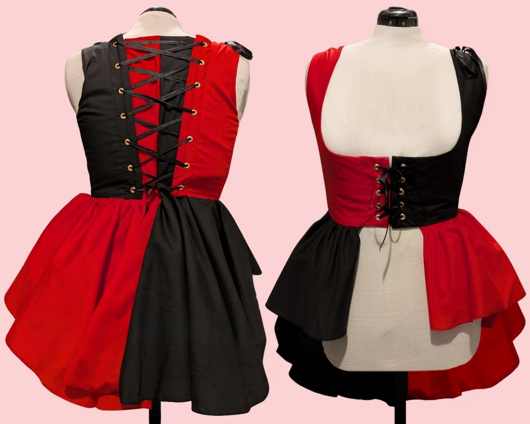 Red and Black Jester Under Bust Clown Victorian Renaissance Medieval ...