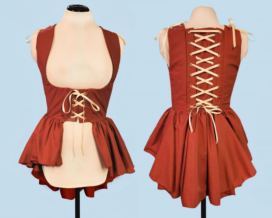 Under Bust Overdress Victorian Renaissance Rust Orange Red Medieval ...