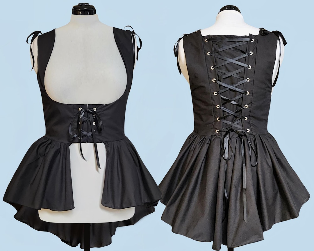Under Bust Overdress Victorian Black Renaissance Medieval Women's ...