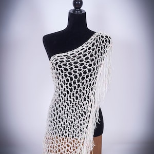 Crocheted Fringe Sarong Wrap – Bamboo Beach Cover-up | 7 Colors ...