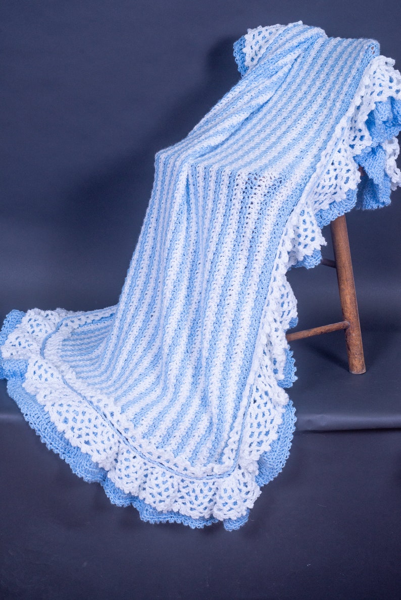 Heirloom Triple Ruffle Baby Blanket – Handmade Baby Shower Gift – Soft ...