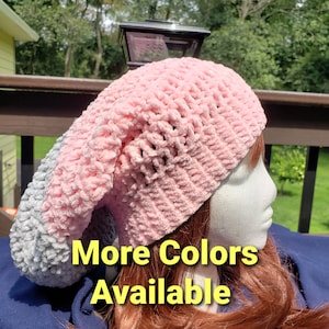 Extra Long Crochet Slouch Hat – Soft Lightweight Slouchy Beanie for ...