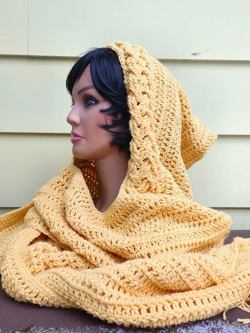 Crocheted Oversized Hooded Scarf - 8 Color Options - Etsy