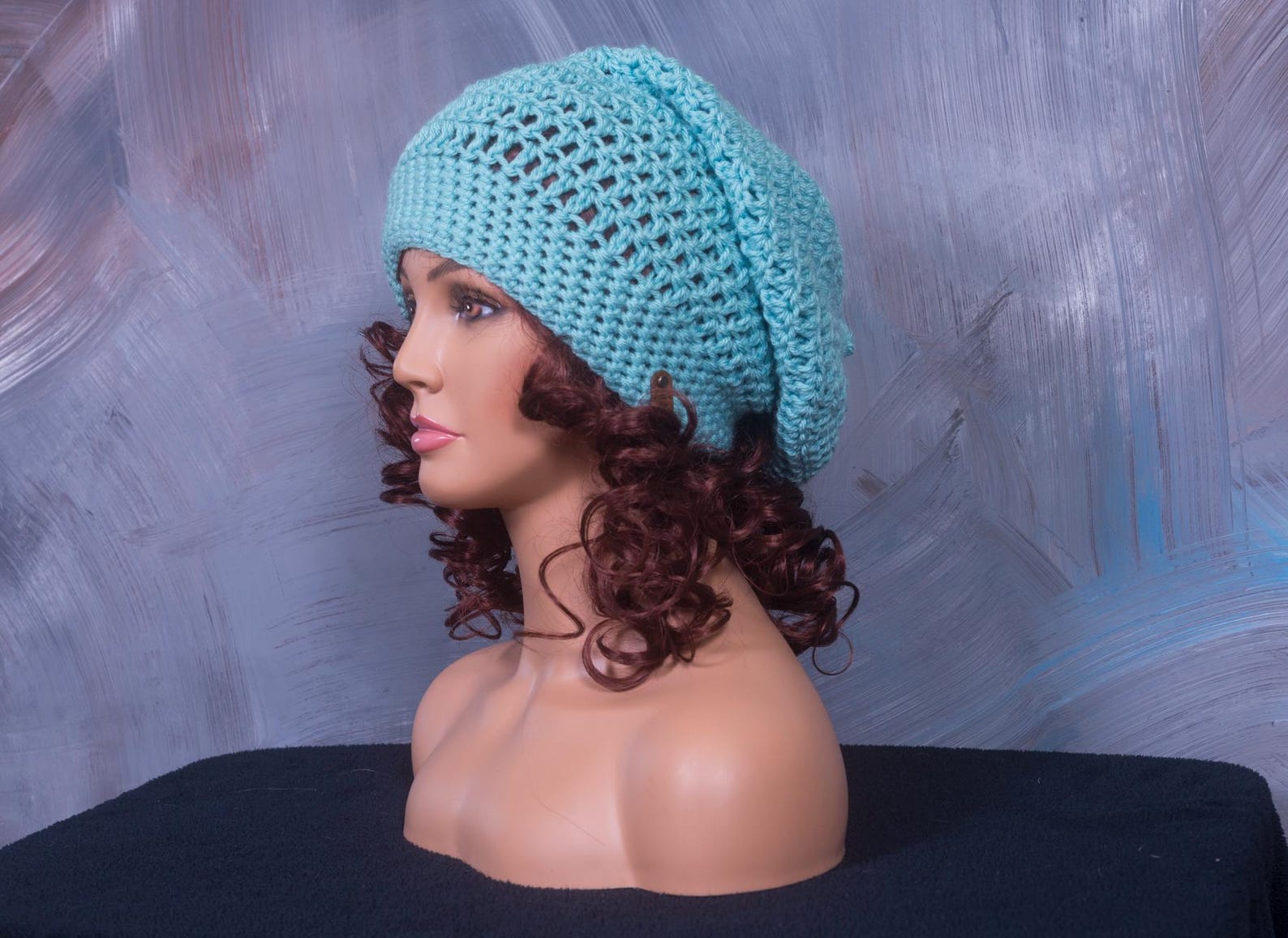 Extra Long Crochet Slouch Hat – Soft Lightweight Slouchy Beanie for ...