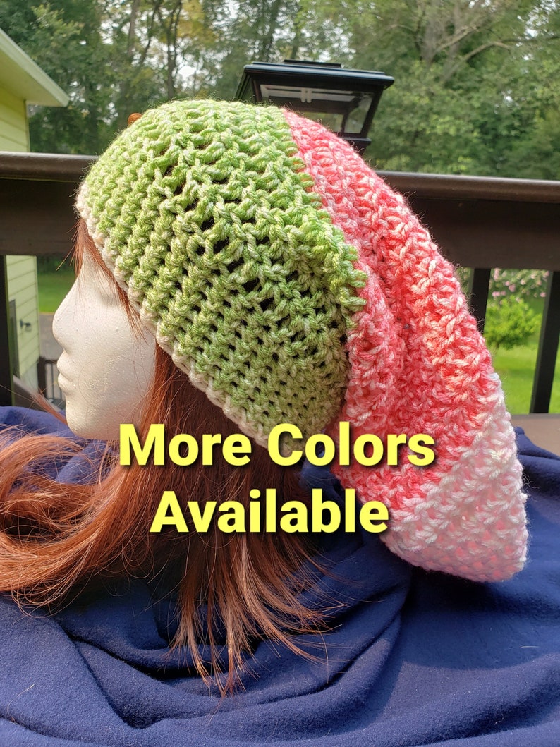 Extra Long Crochet Slouch Hat – Soft Lightweight Slouchy Beanie for ...