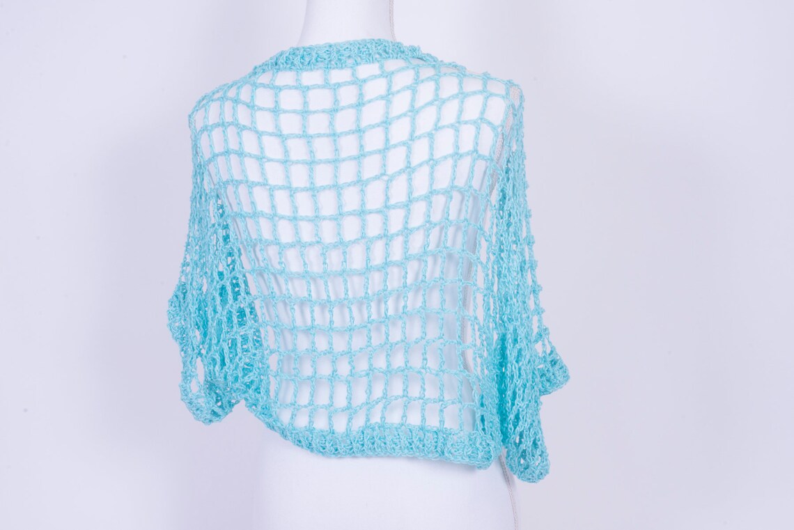 Crocheted Mesh Cocoon Cover Up/shawl/shrug - Size M/L - 5 Colors ...