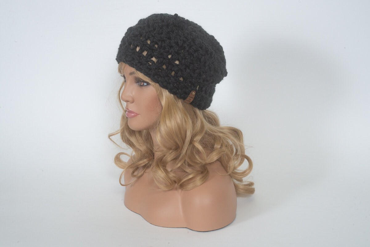 Wool Blend Crochet Beret — Handmade Chunky Textured Hat for Teens ...