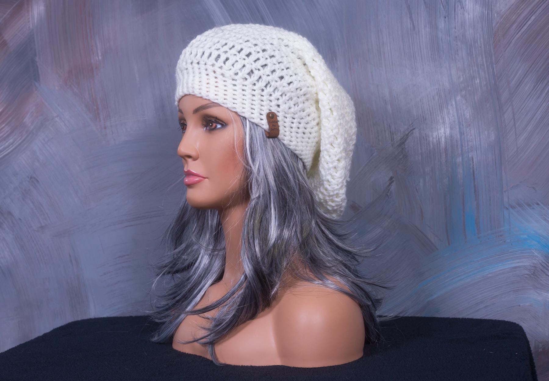 Extra Long Crochet Slouch Hat – Soft Lightweight Slouchy Beanie for ...