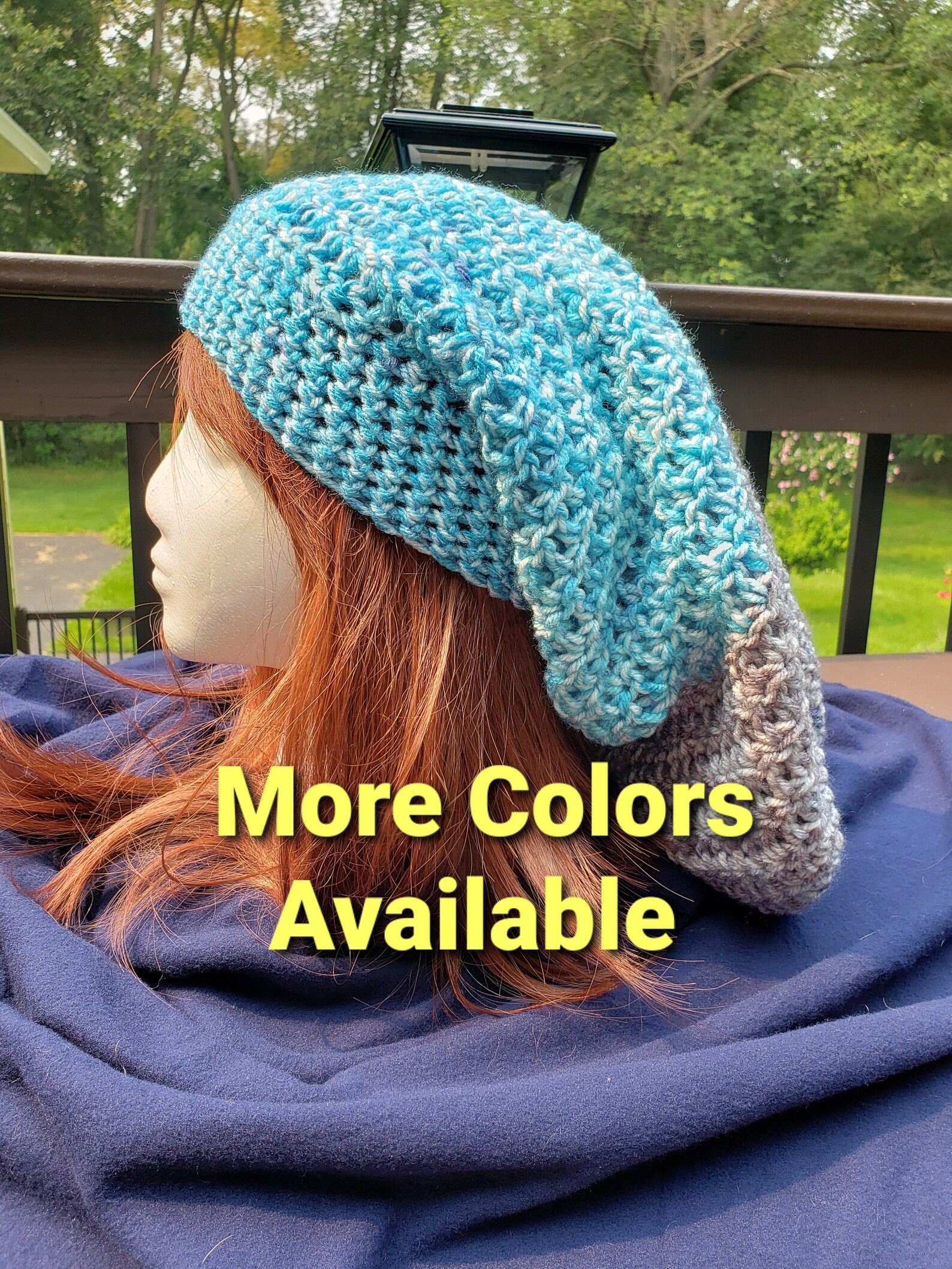 Extra Long Crochet Slouch Hat – Soft Lightweight Slouchy Beanie for ...