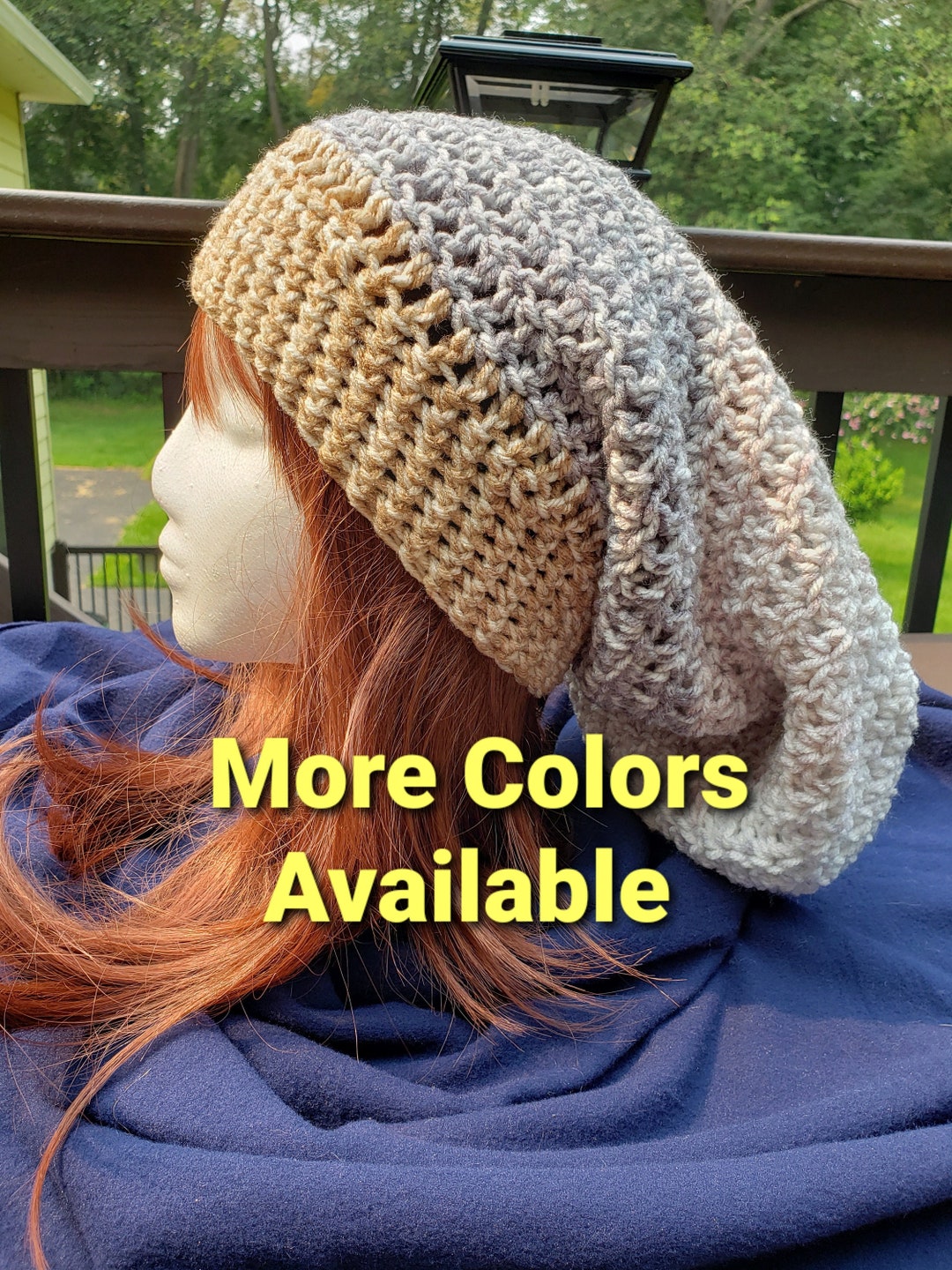 Extra Long Crocheted Slouch Hat for Teens and Adults - 10 Colors ...