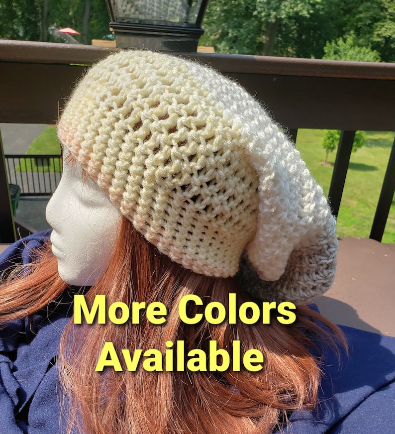 Extra Long Crochet Slouch Hat – Soft Lightweight Slouchy Beanie for ...