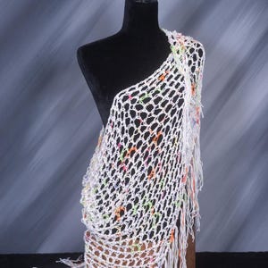 Crocheted Fringe Sarong Wrap – Bamboo Beach Cover-up | 7 Colors ...