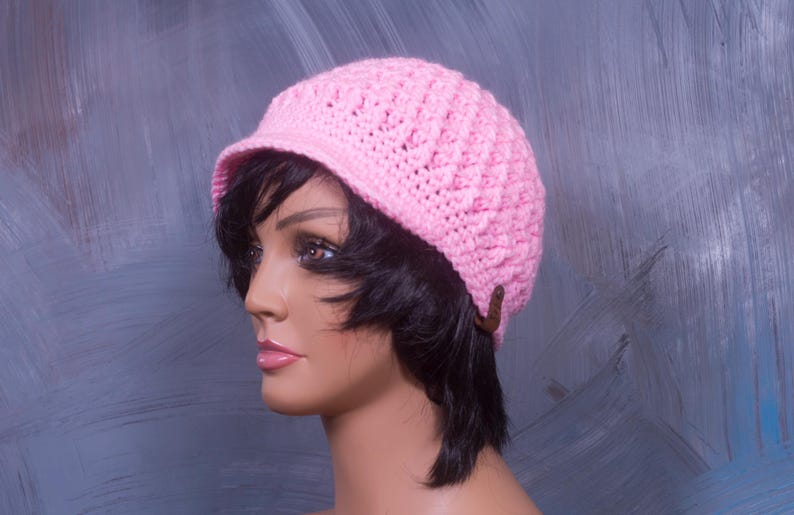 Adult Crochet Hat With Brim – Warm Winter Beanie – 13 Color Options - Etsy