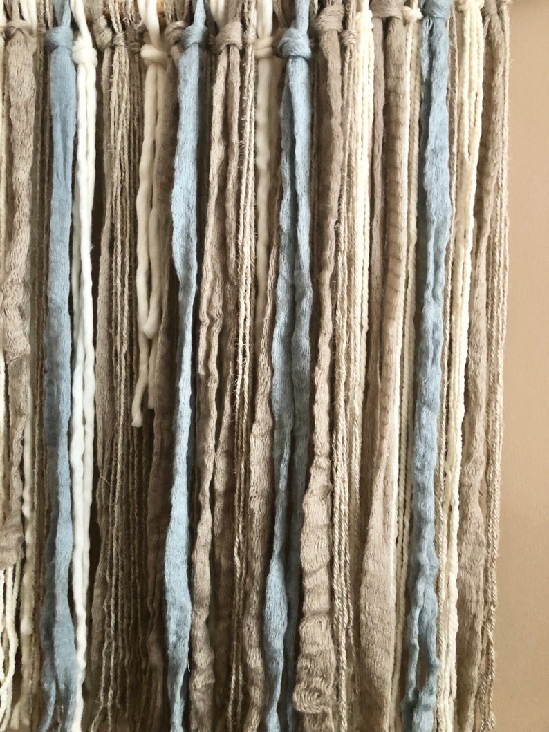 Coastal Wall Hanging / Sea Blue Boho Yarn Wall Hanging / Aqua Blue ...