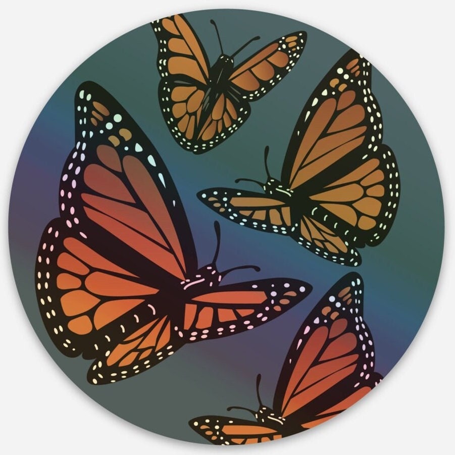 Holographic Monarch Migration Sticker - Etsy