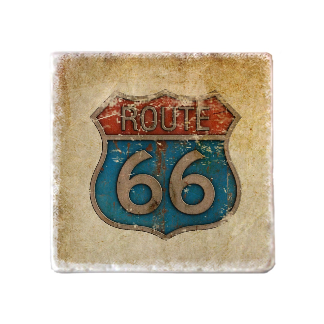 Route 66 Vintage Coaster | Americana | Mother Road | Retro | Highway ...