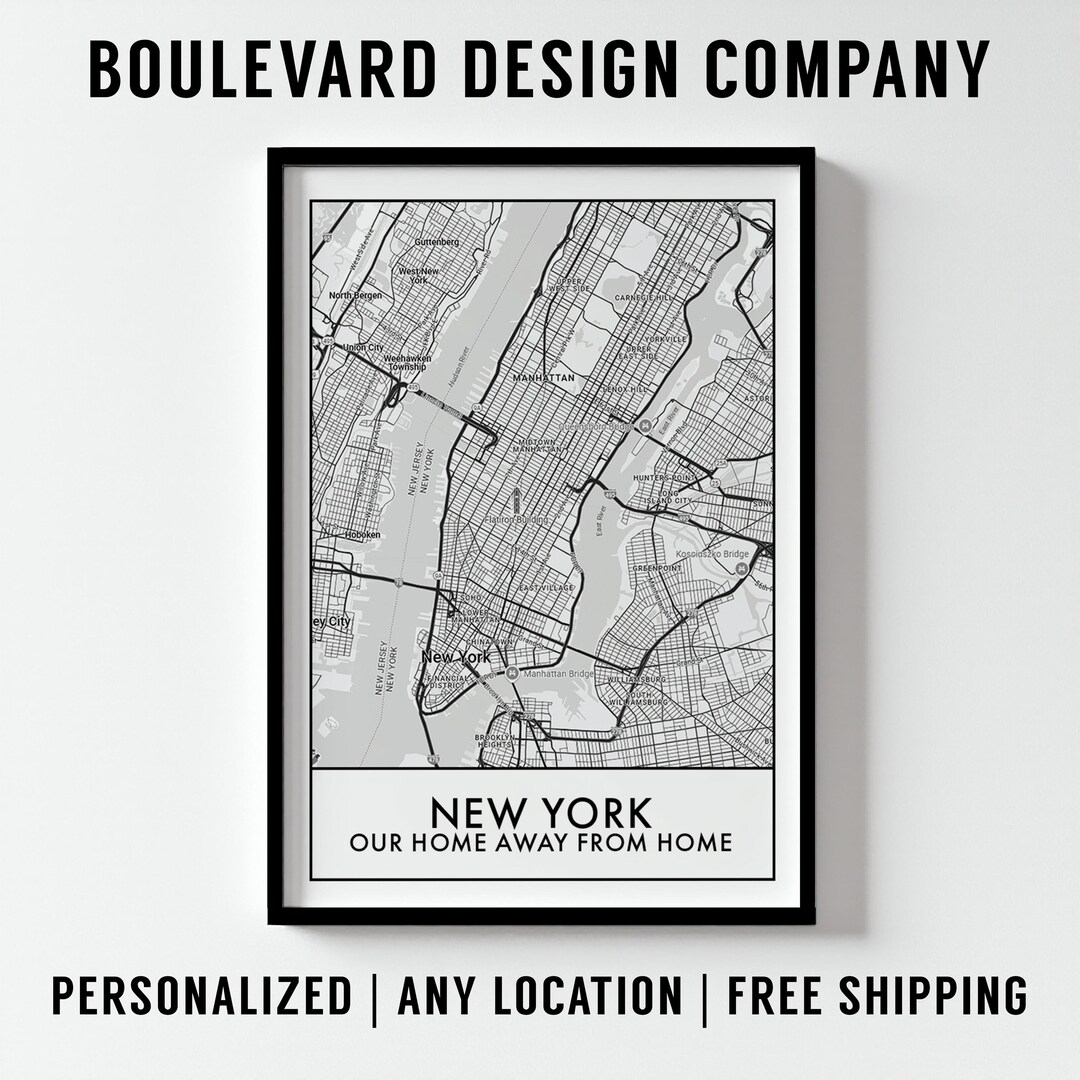 Personalized Map Wall Art | Custom Map of Any Location - Etsy
