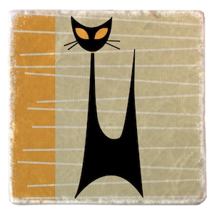 Mid Century Cat Coaster | MCM | Mid Century Modern | Cool Cat | Mix and ...