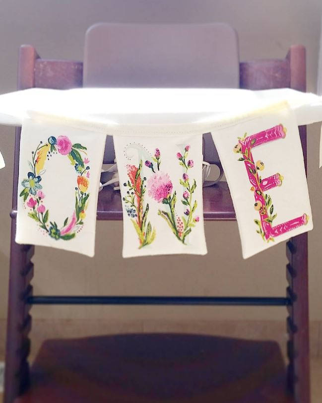 Name Banner Floral Name Banner Custom Bunting Personalized | Etsy