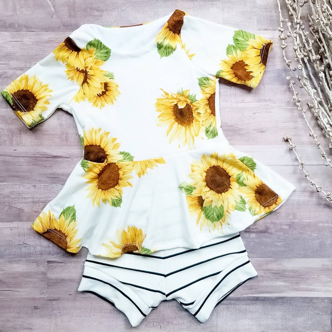 Sunflower Baby, Sunflower Baby Clothes, Sunflower Peplum, Sunflower ...