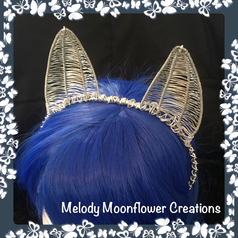 Silver Wire Cat Ear Headband Etsy