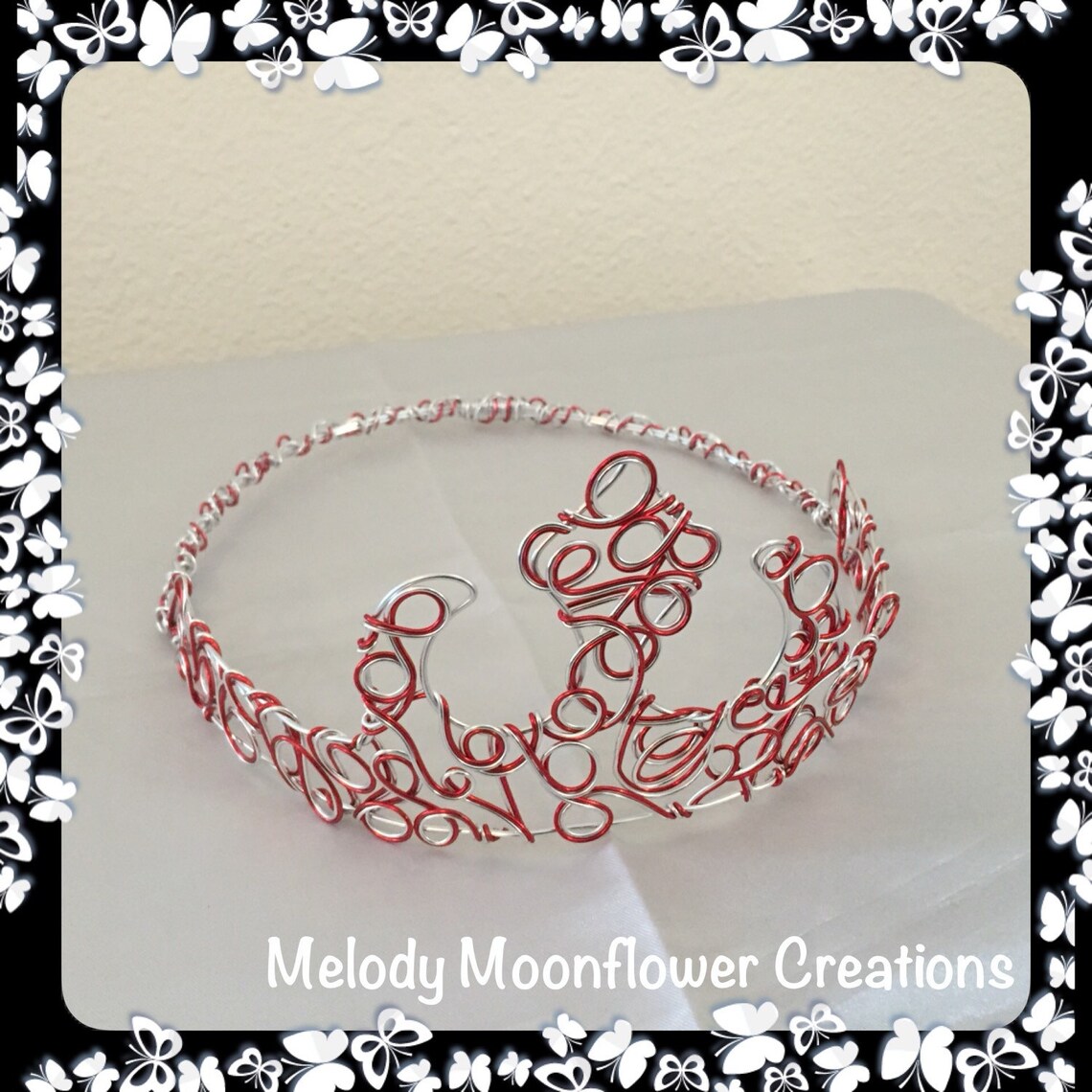 Red and silver swirled wire crown renaissance cosplay | Etsy