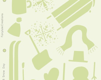 Snow Fun Stencil 8-1/2 X 11 - Etsy