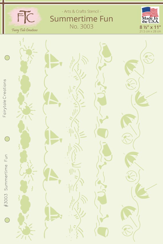 Summertime Fun Stencil 8-1/2 X 11 | Etsy
