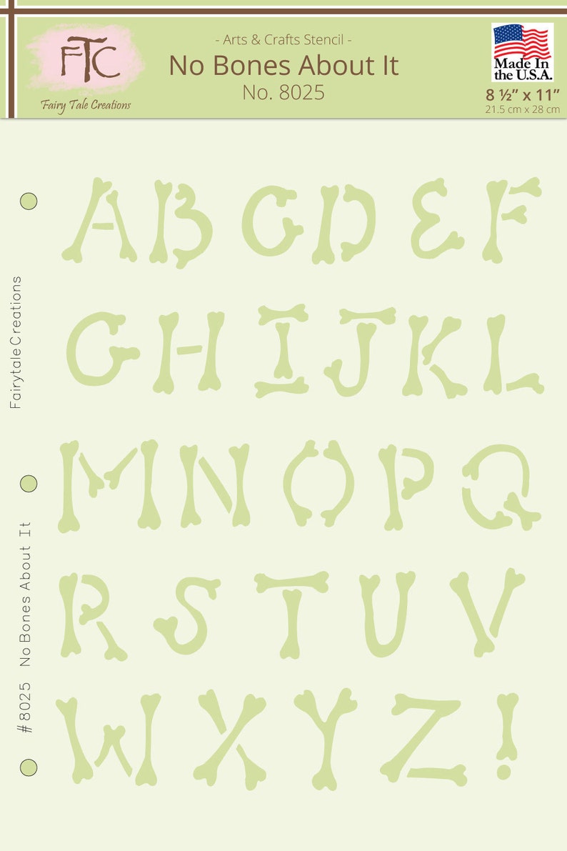 No Bones About It Alphabet Stencil, 8-1/2" X 11" - Etsy