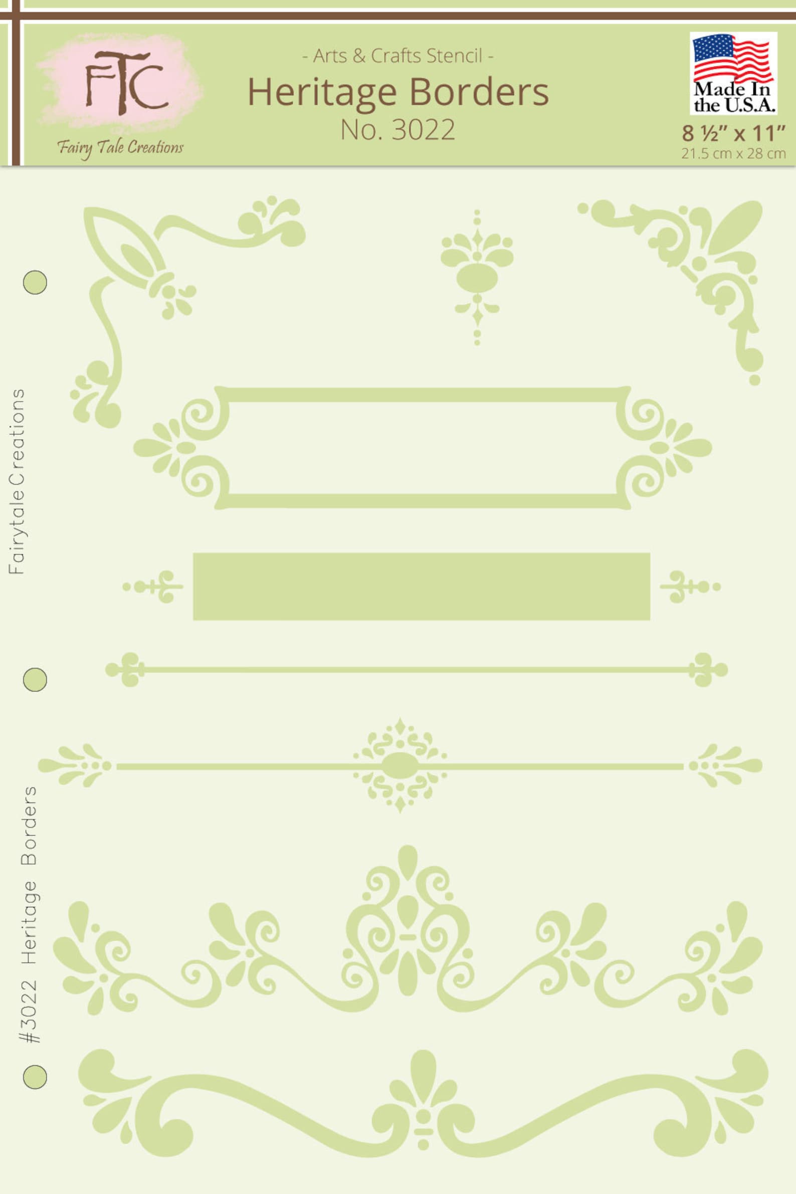 Heritage Borders Stencil, 8-1/2" X 11" - Etsy