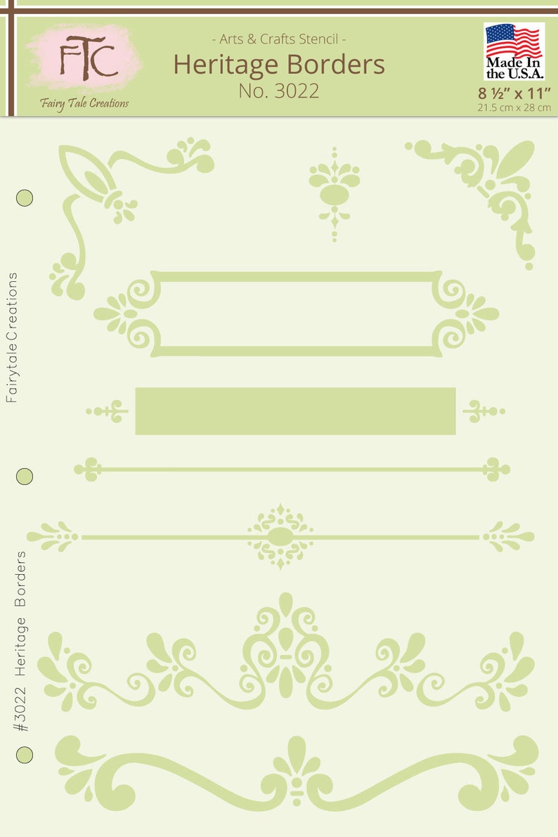 Heritage Borders Stencil, 8-1/2" X 11" - Etsy