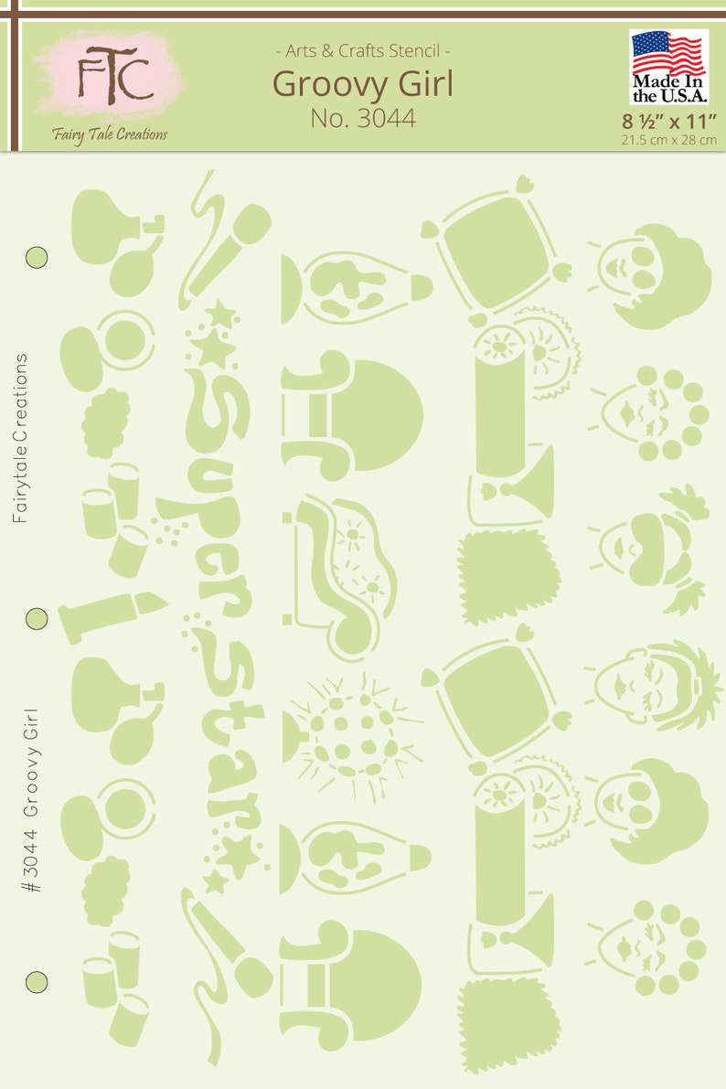 Groovy Girl Stencil, 8-1/2" X 11" - Etsy