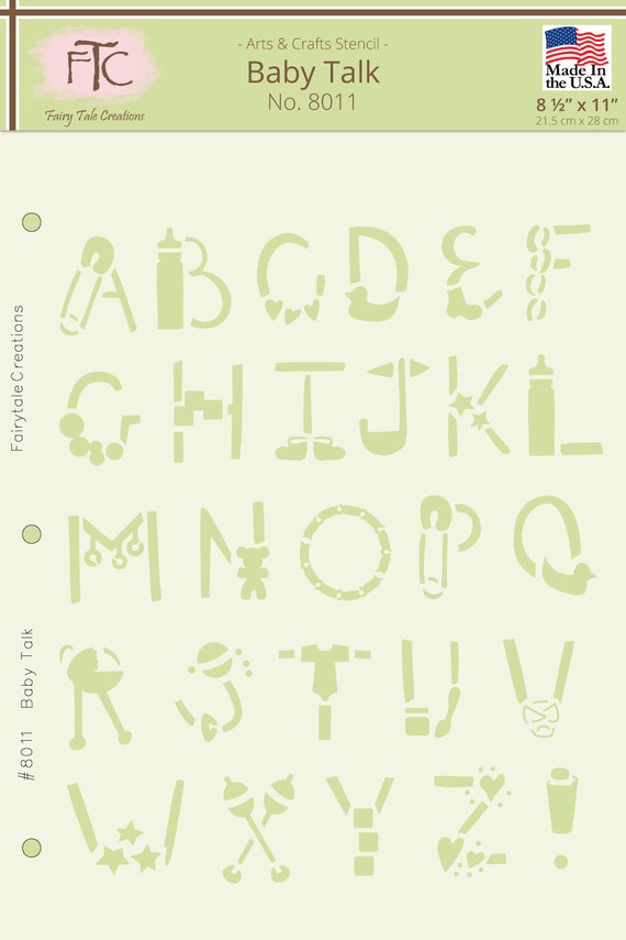 Baby Talk Alphabet Stencil 8-1/2 X 11 | Etsy
