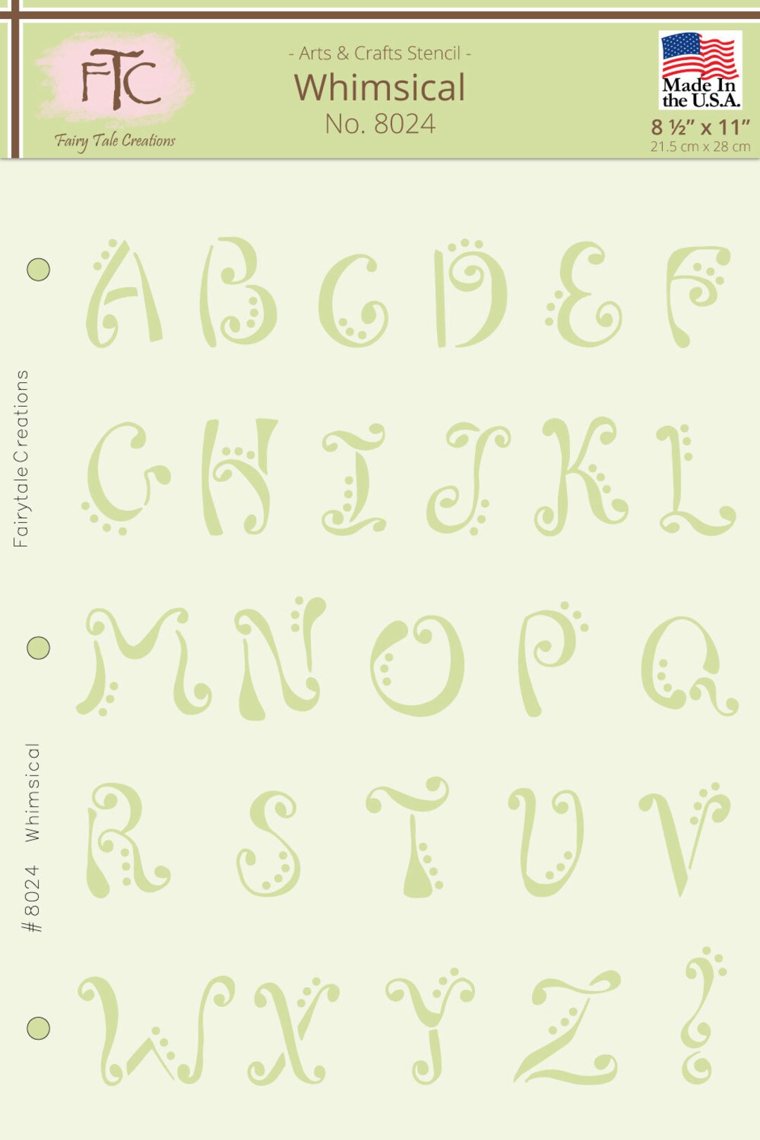 Whimsical Alphabet Stencil, 8-1/2" X 11" - Etsy