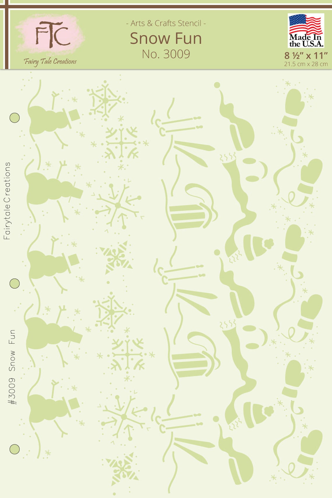 Snow Fun Stencil, 8-1/2" X 11" - Etsy