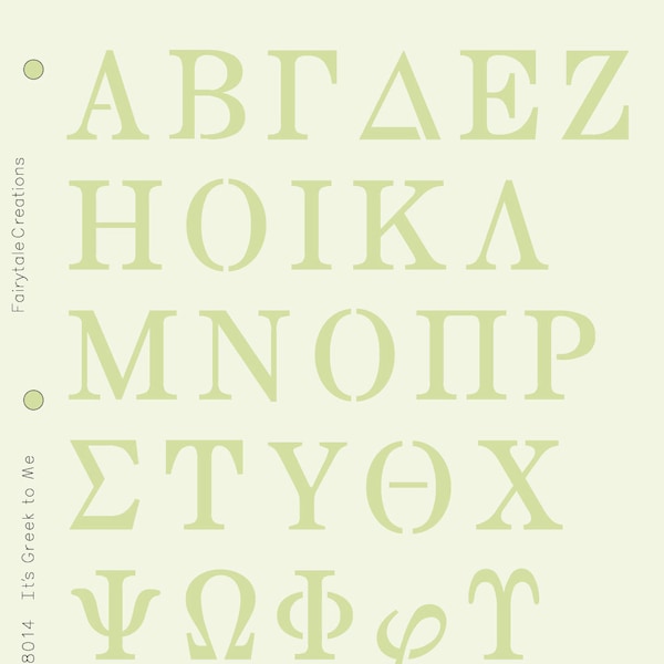 Greek Letter Stencils - Etsy