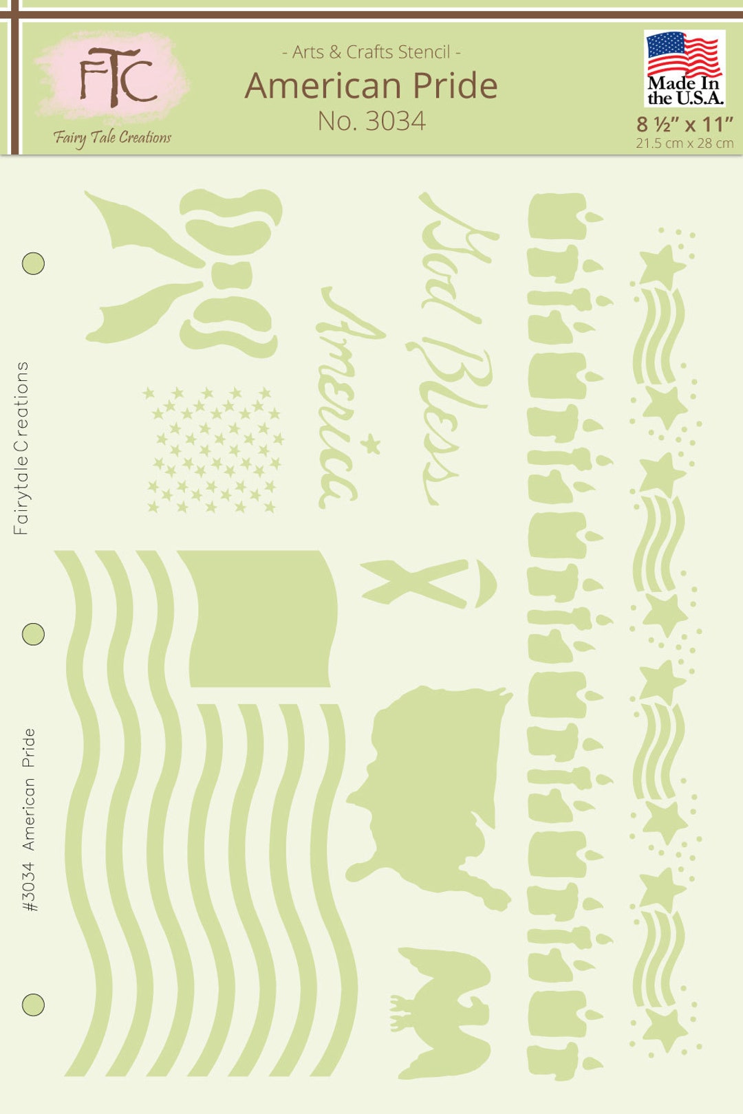 American Pride Stencil, 8-1/2" X 11" - Etsy