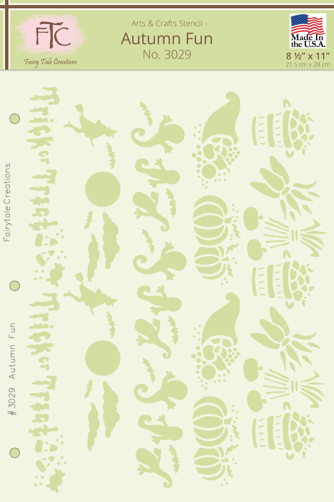 Autumn Fun Stencil, 8-1/2" X 11" - Etsy