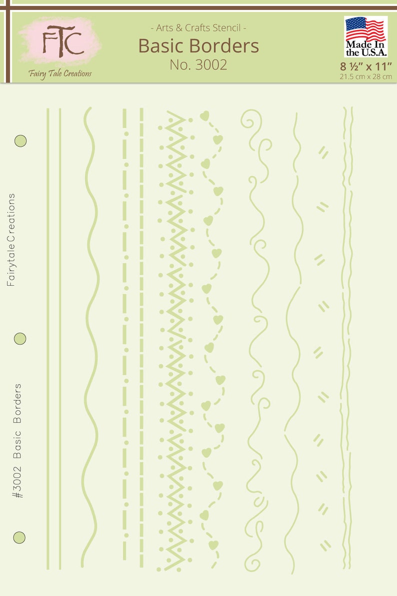 Basic Borders Stencil, 8-1/2" X 11" - Etsy