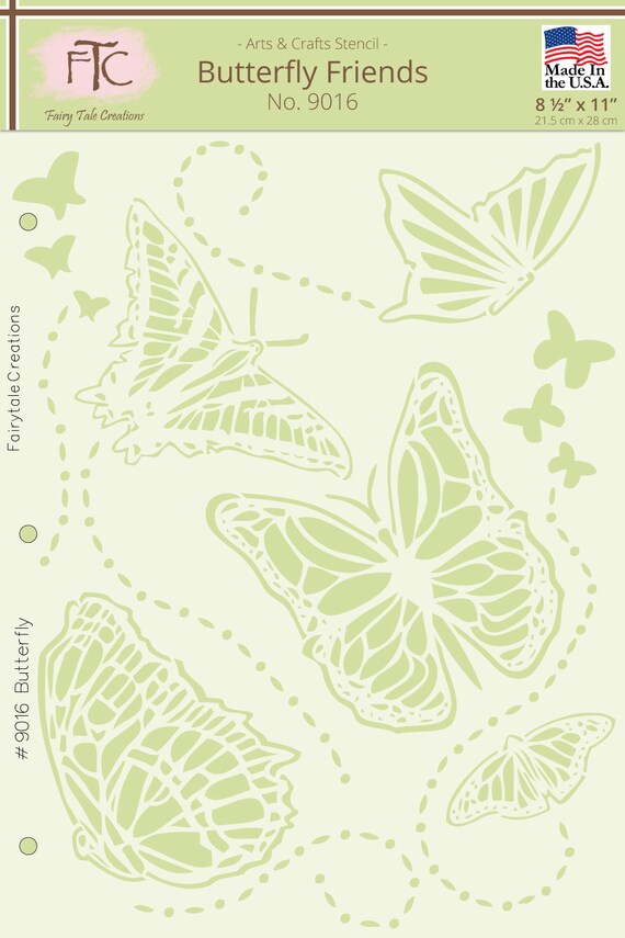 Butterfly Friends Stencil 8-1/2 X 11 - Etsy
