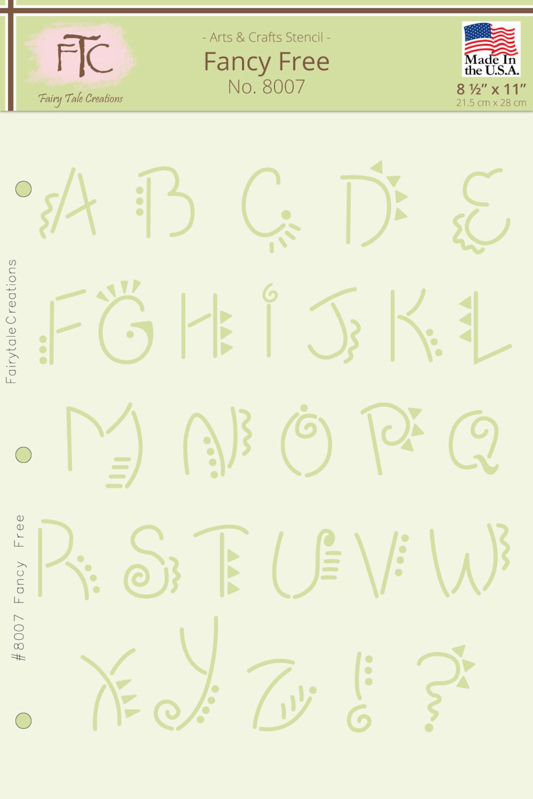 Fancy Free Alphabet Stencil, 8-1/2" X 11" - Etsy