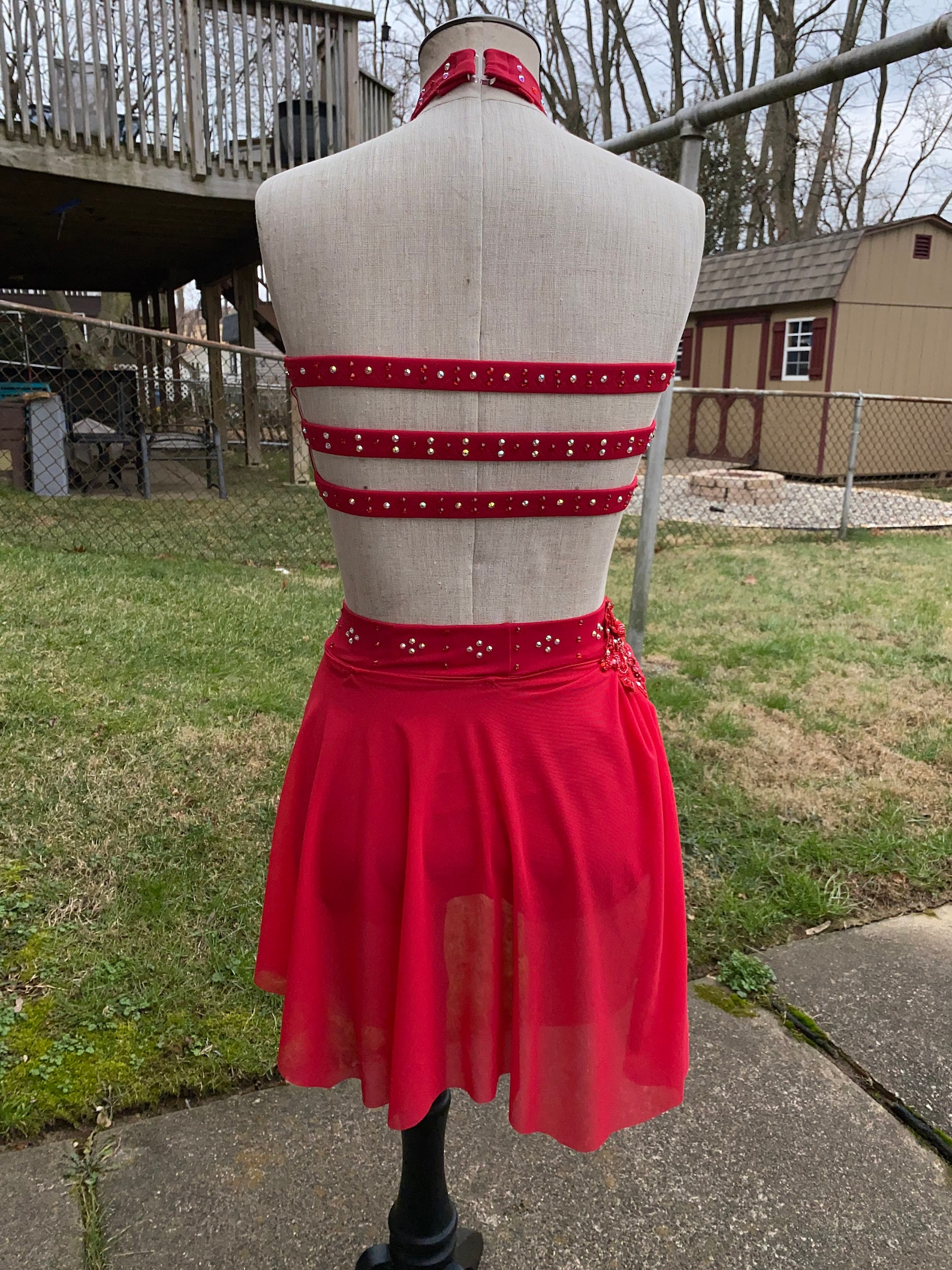 Custom Dance Costume Red Lyrical Contemporary 2 Piece With - Etsy