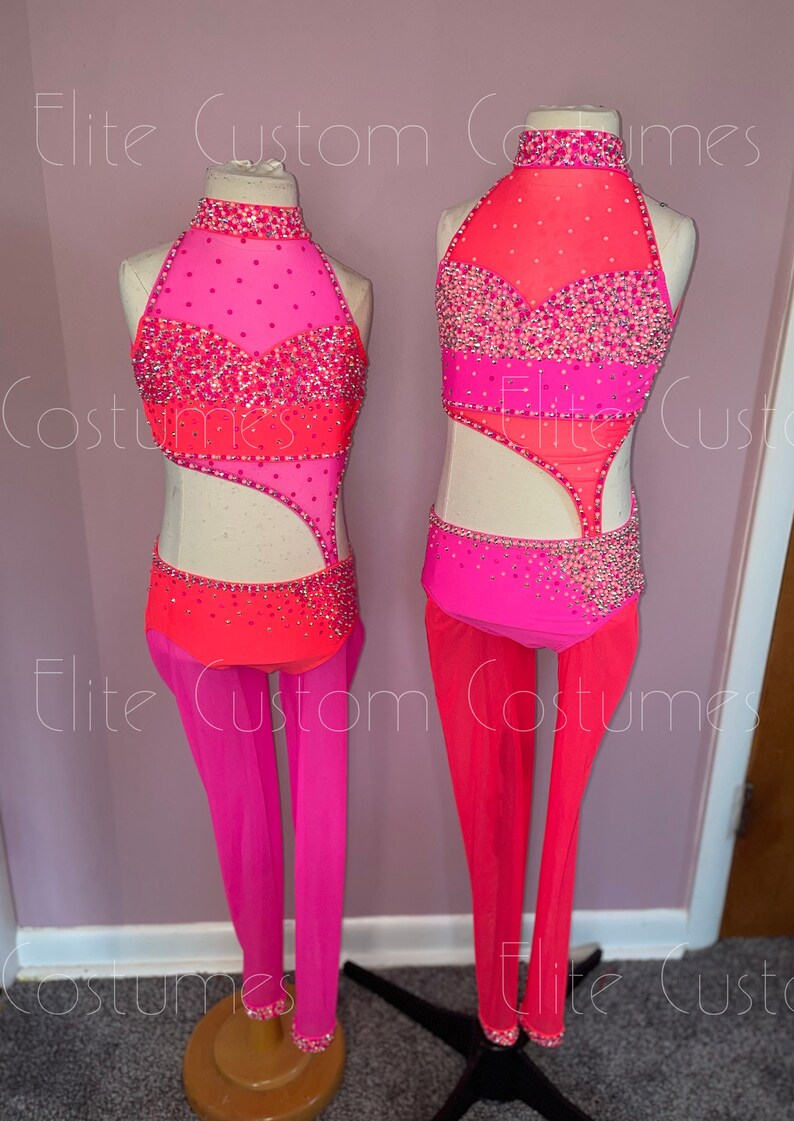 Custom Dance Costume Solo Duo Trio Hot Pink Coral Sassy Jazz - Etsy
