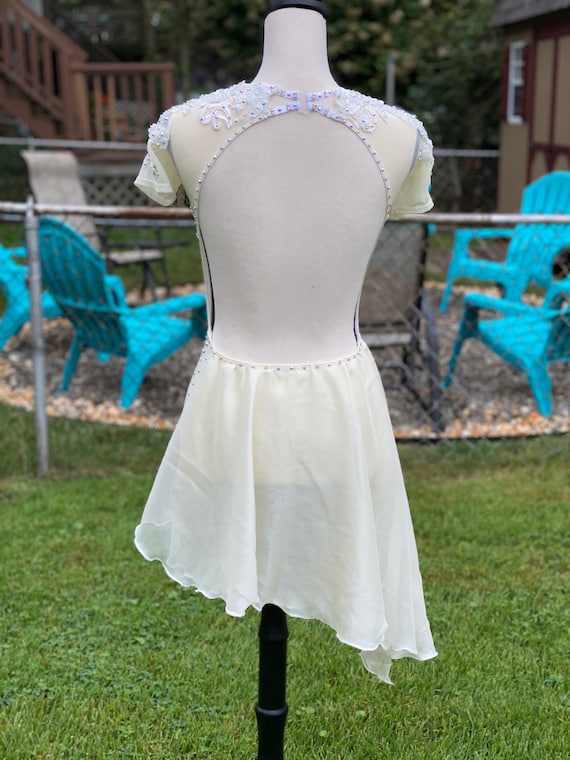 Custom Dance Ballroom Costume Ivory Dress — Elite Custom Costumes